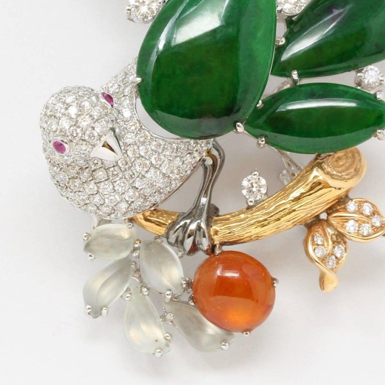 "Bird on A Tree" Baikalla Jewelry Signature Neck-piece Brooch Necklace ...