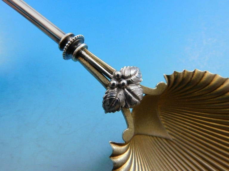 Bird on Nest by Whiting Sterling Silver Berry Spoon Gold Washed Fluted ...