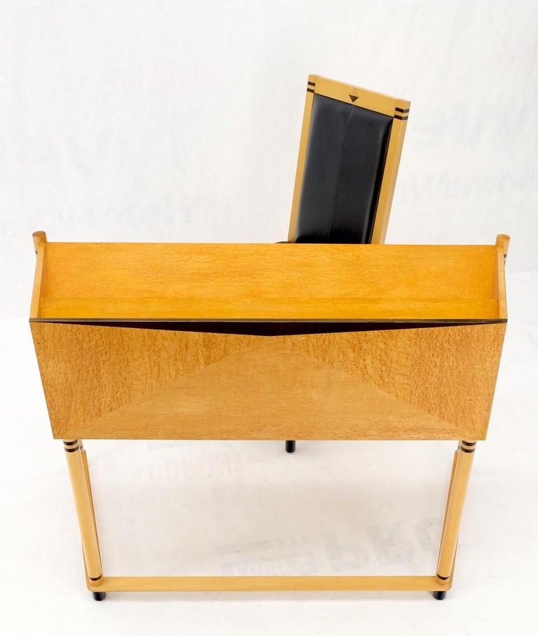 Birds Eye Maple Italian Art Deco Style Low Profile Desk w/ Leather ...