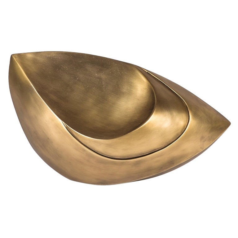 Birds Eye Sculpture in Bronze-Patina Brass by Patrick Coard, Paris For ...