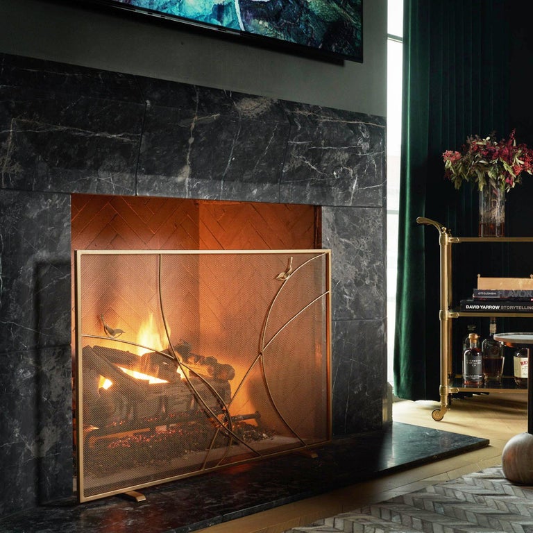 Birds Fireplace Screen For Sale at 1stDibs