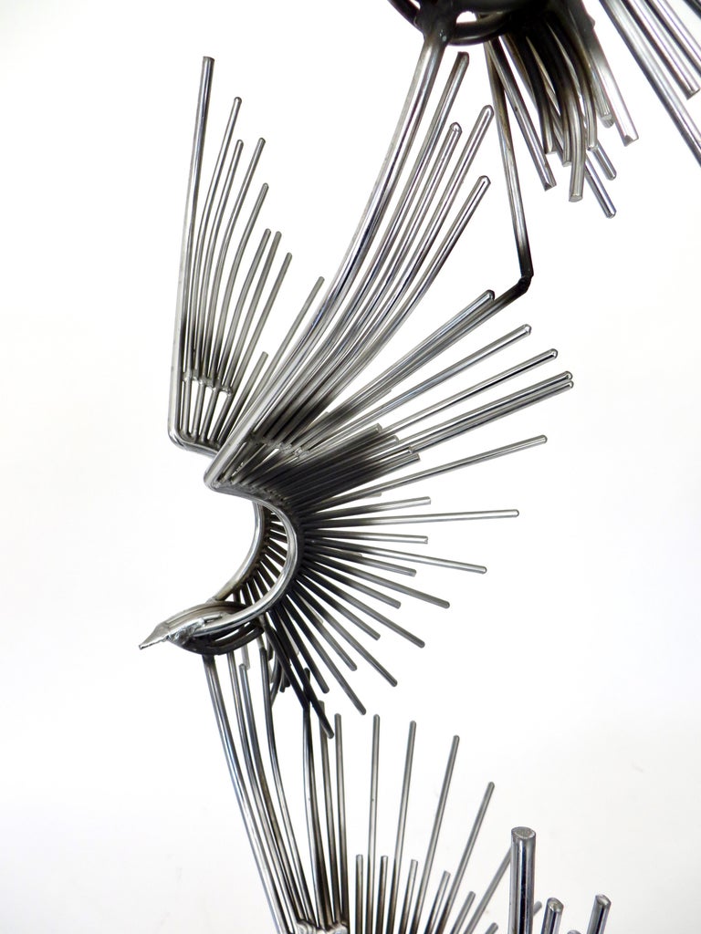 Curtis Jeré Birds in Flight Stainless Steel Floor Sculpture Signed Jere ...