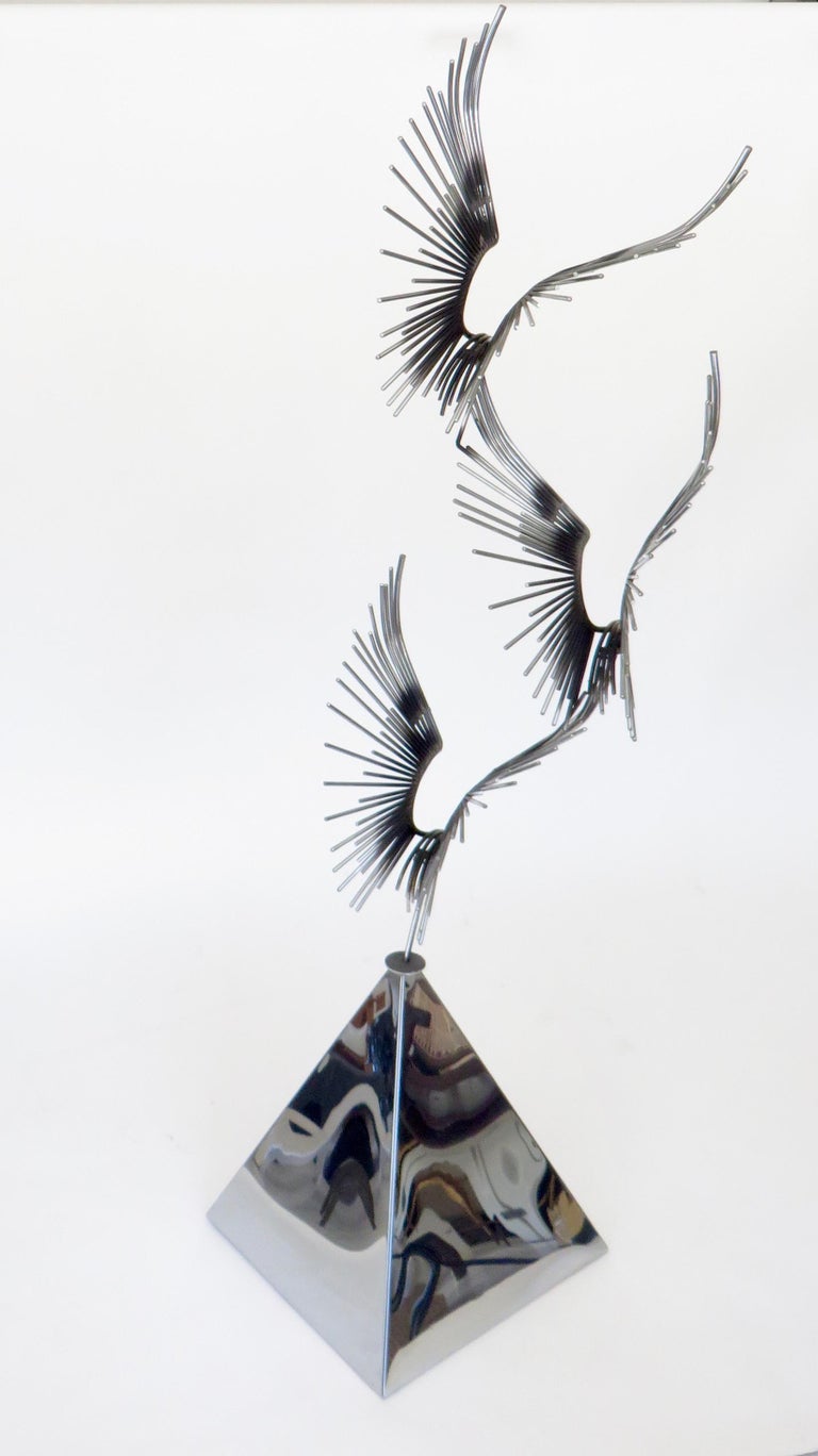 Curtis Jeré Birds in Flight Stainless Steel Floor Sculpture Signed Jere ...