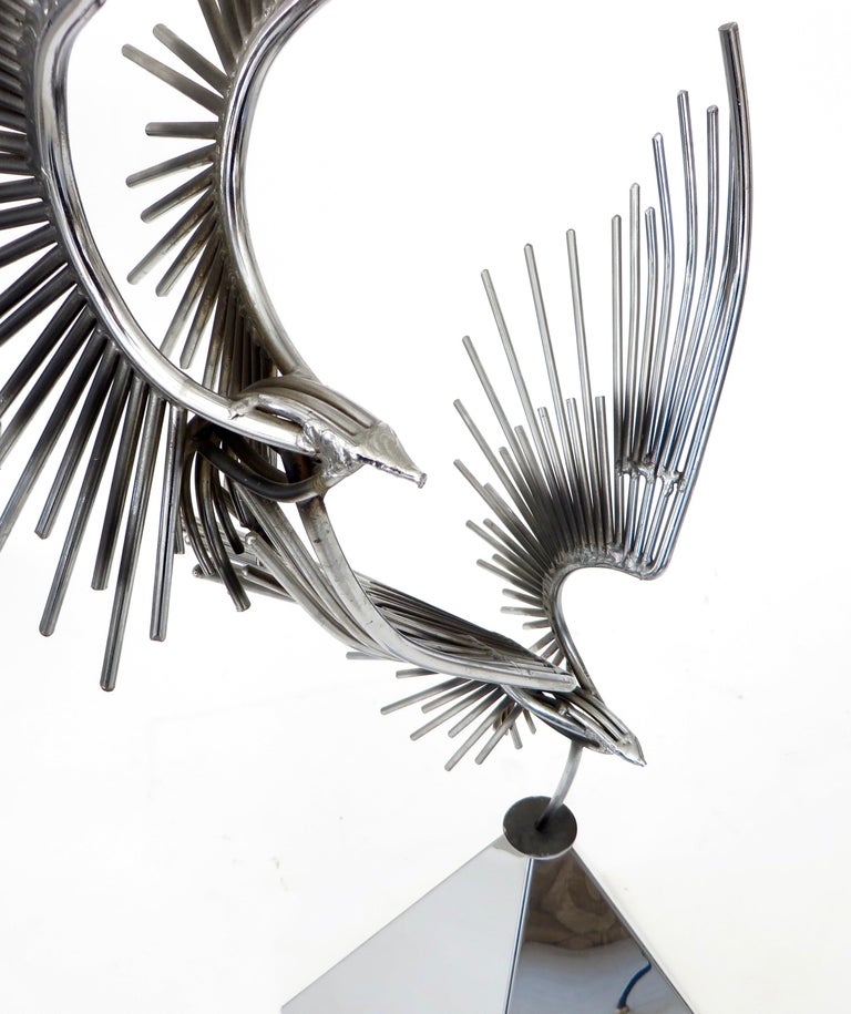 Curtis Jeré Birds in Flight Stainless Steel Floor Sculpture Signed Jere ...