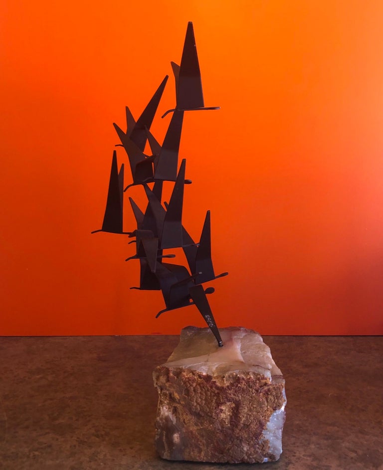 "Birds in Flight" Sculpture with Black Finish by Curtis Jere for ...
