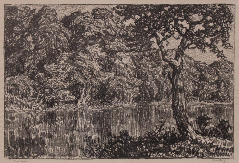 Birger Sandzen - River Motif, Edition of 50, 1918 Black and White ...