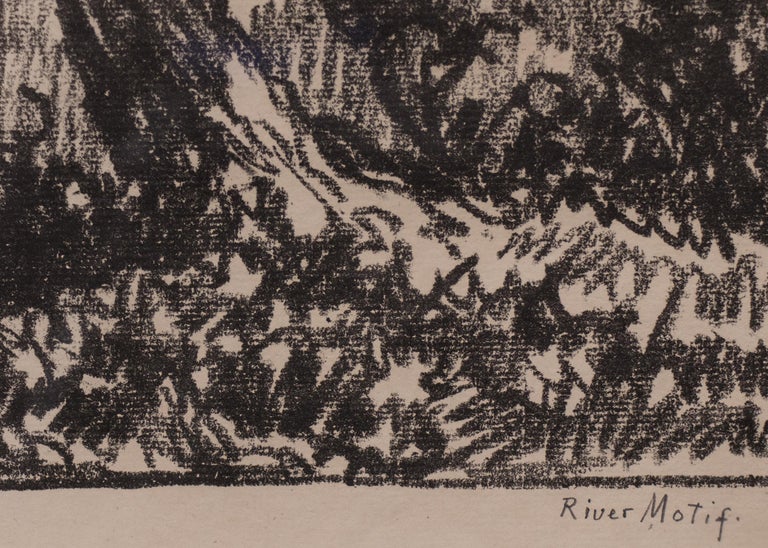 Birger Sandzen - River Motif, Edition of 50, 1918 Black and White ...