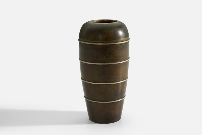 Birka Metall, Vase, Patinated Bronze, Sweden, 1930s For Sale at 1stDibs