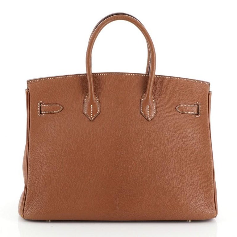 Birkin Handbag Cognac Chevre de Coromandel with Gold Hardware 35 at 1stDibs