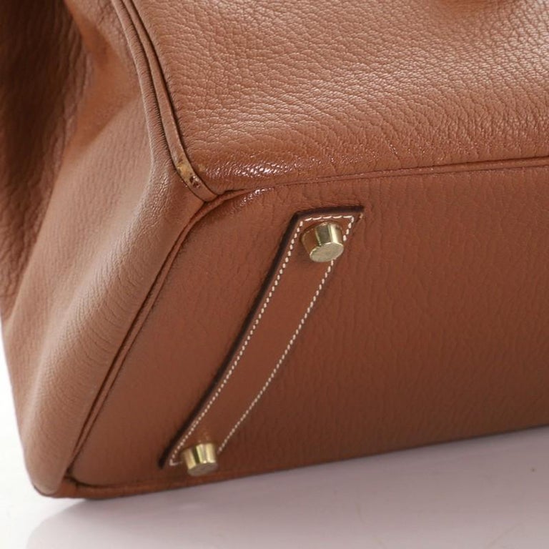 Birkin Handbag Cognac Chevre de Coromandel with Gold Hardware 35 at 1stDibs
