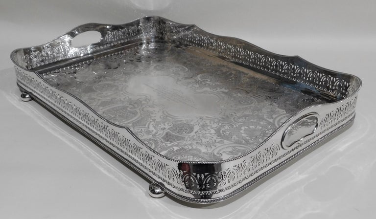 Birks English Military Commemoration Regency Silver Plate Tray at 1stDibs
