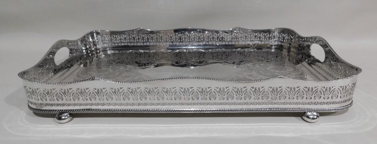 Birks English Military Commemoration Regency Silver Plate Tray at 1stDibs