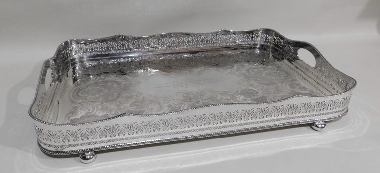 Birks English Military Commemoration Regency Silver Plate Tray at 1stDibs
