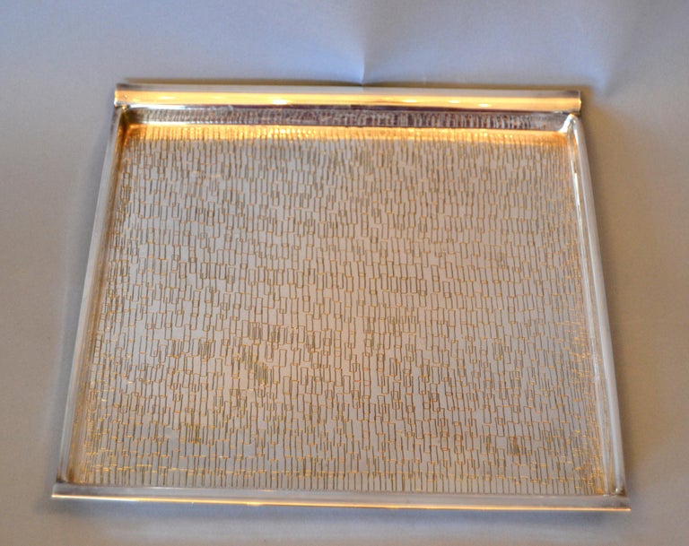 Birks Hollywood Regency Silver Plate Textured Rectangular Serving Tray ...