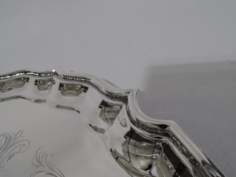 Birks Sterling Silver Tray with Georgian Piecrust Rim For Sale at ...