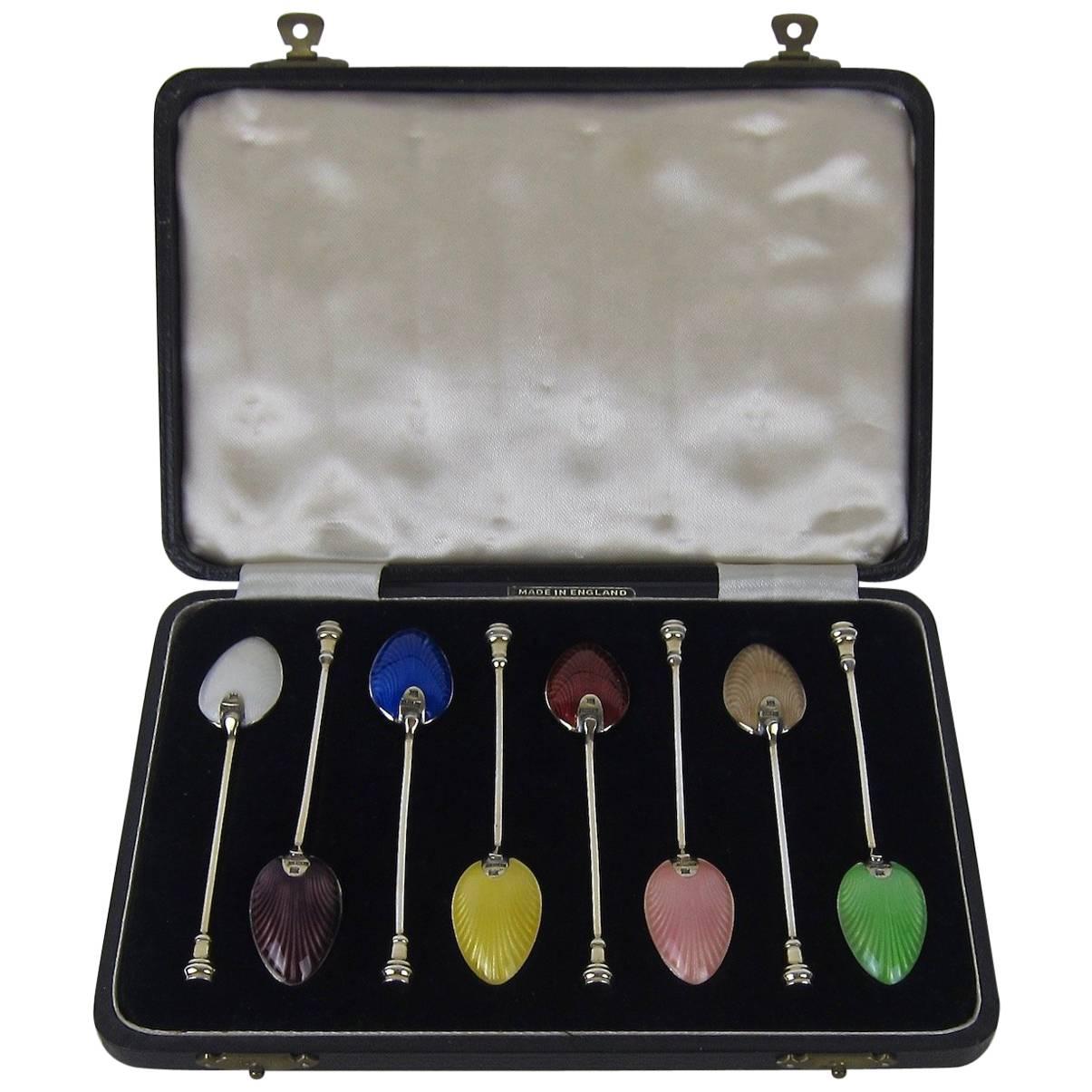 Birmingham Guild of Handicraft Sterling Silver and Guilloche Enamel ...