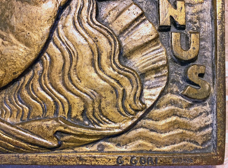 "Birth of Venus, " Fabulous Art Deco Bronze Plaque with Underwater ...