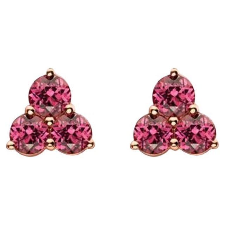 Birthstone Earrings Featuring Raspberry Rhodolite Set in 14K Strawberry ...