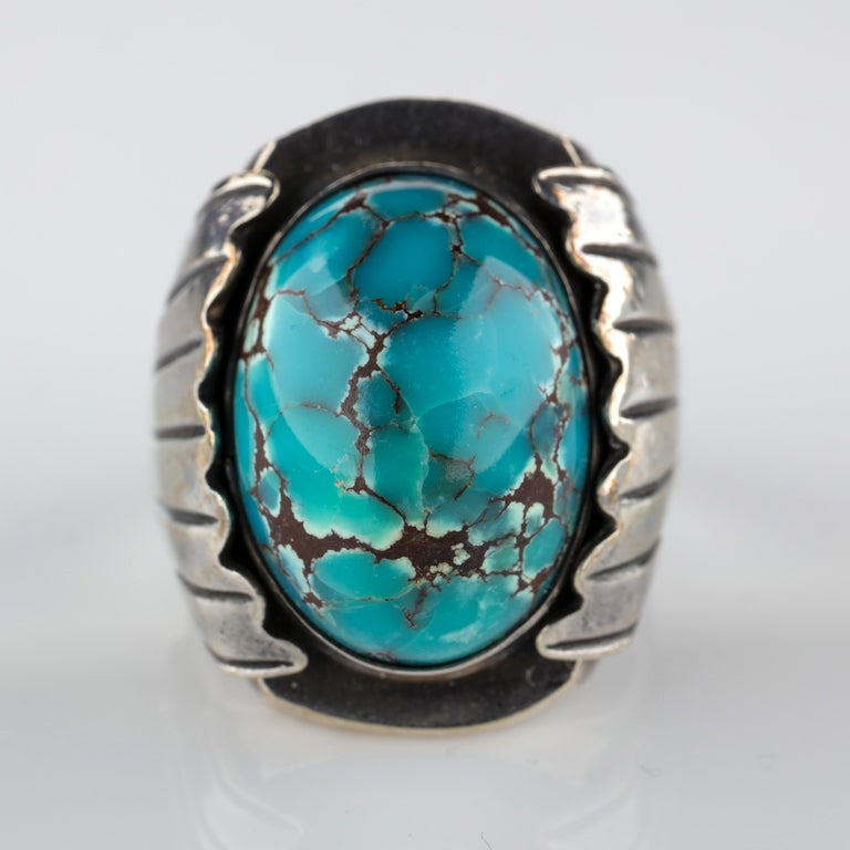Bisbee Turquoise Ring from Art Deco Era at 1stDibs | bisbee ring