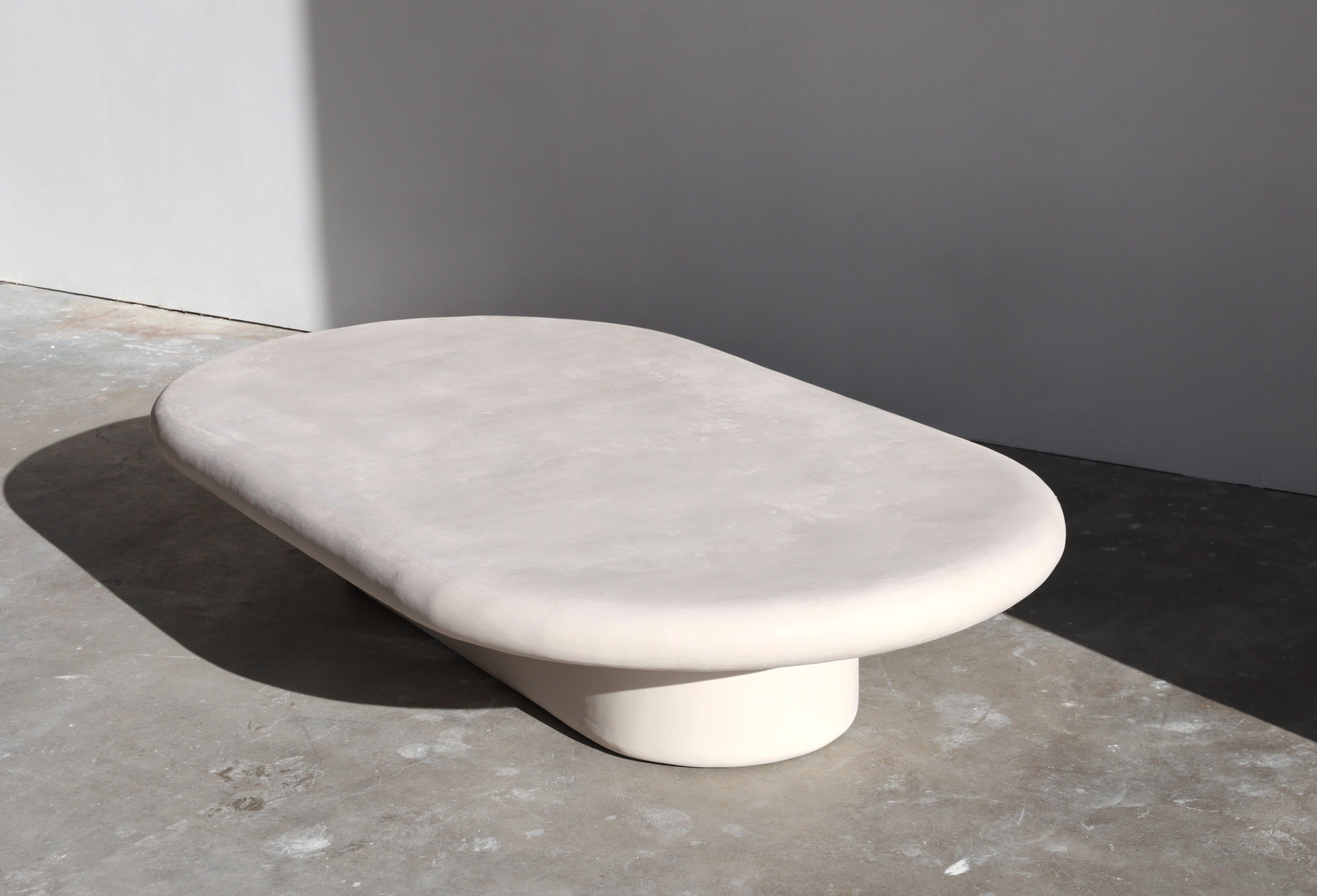 bita 72" organic oval plaster coffee table in gobi by öken house ...
