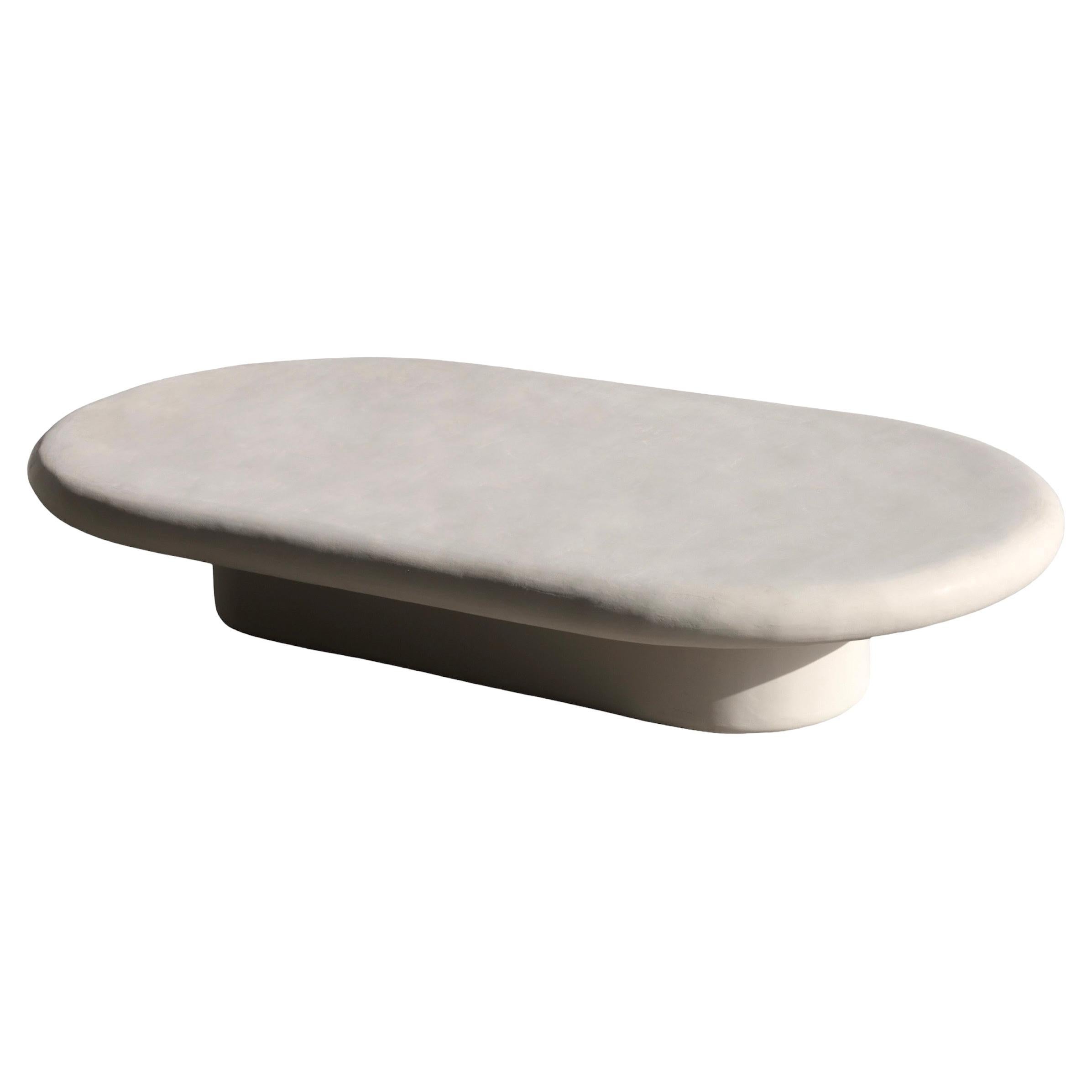 scout great white rectangle plaster coffee table in salt by öken house studios For Sale at ...