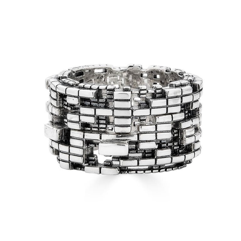 Bitcoin Blockchain Silver Ring For Sale at 1stDibs