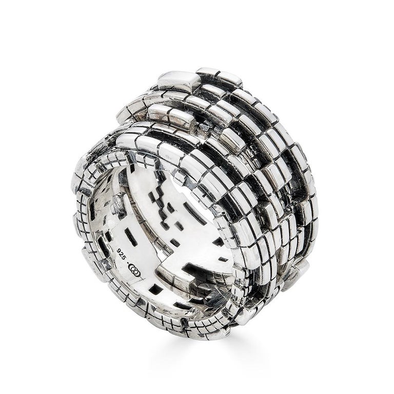 Bitcoin Blockchain Silver Ring For Sale at 1stDibs