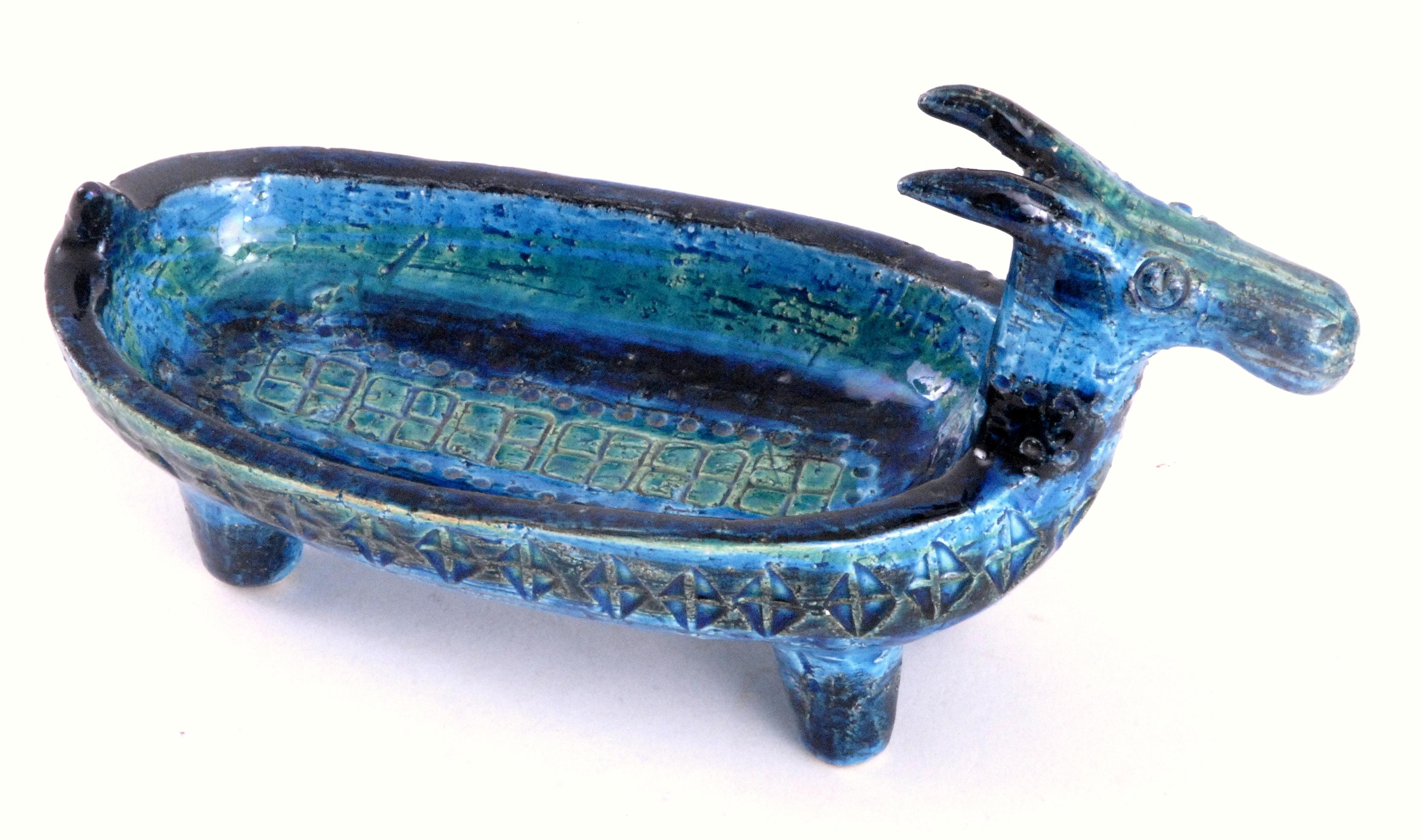 Bitossi Aldo Londi Italy Stylized Ram Goat Dish, circa 1968 at 1stDibs