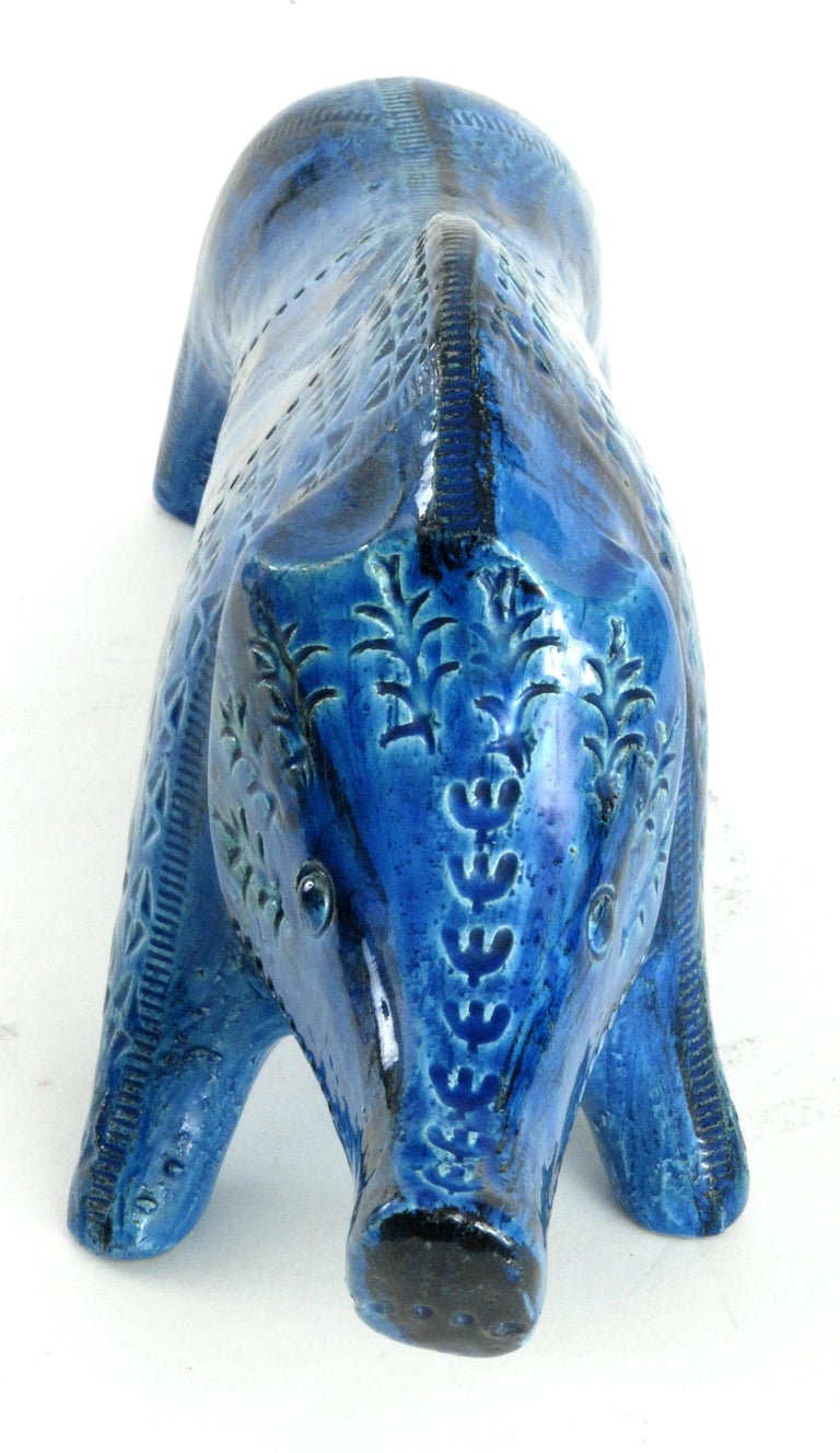 Bitossi Aldo Londi Rimini Blue Boar, Italy, circa 1968 at 1stDibs