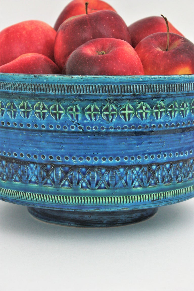 Bitossi Ando Londi Rimini Blue Glazed Ceramic Large Centerpiece or ...