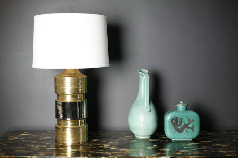 Bitossi/Bergboms Lamp Gold and Silver Glaze, Italy, 1970 For Sale at ...