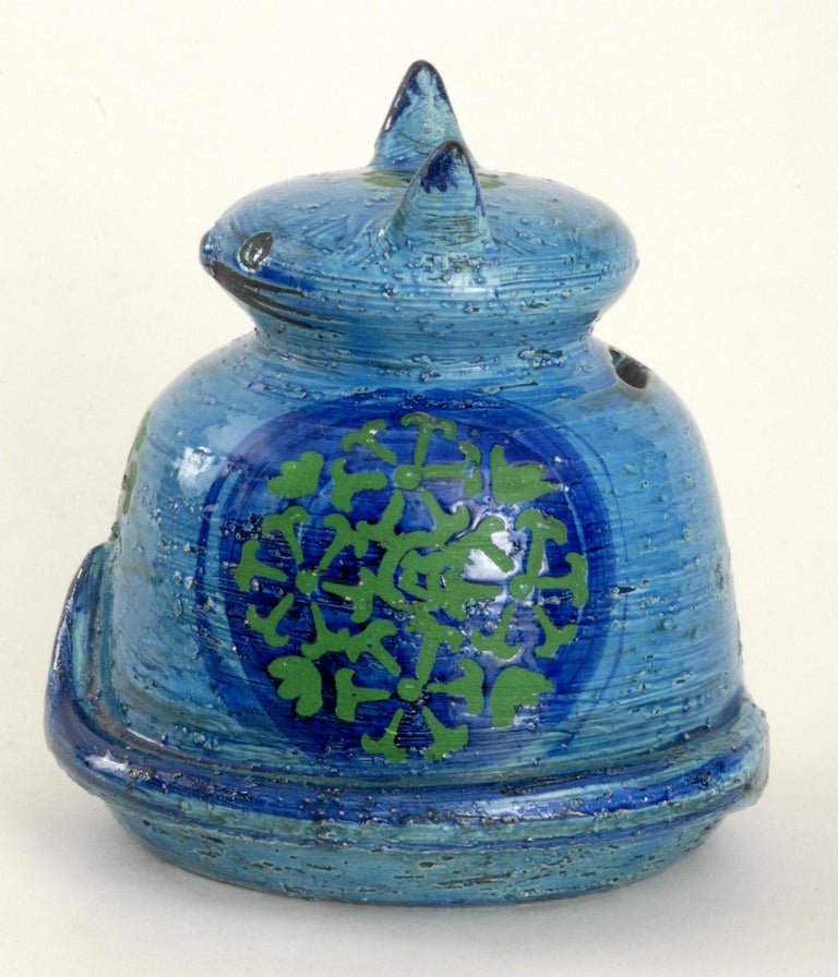 Bitossi Blue Cat Money Box, Acid Resist Deco to Sides Londi Italy ...