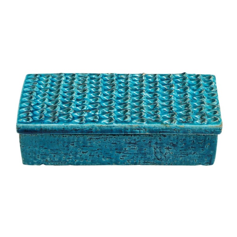 Bitossi Box Ceramic Blue Signed at 1stDibs