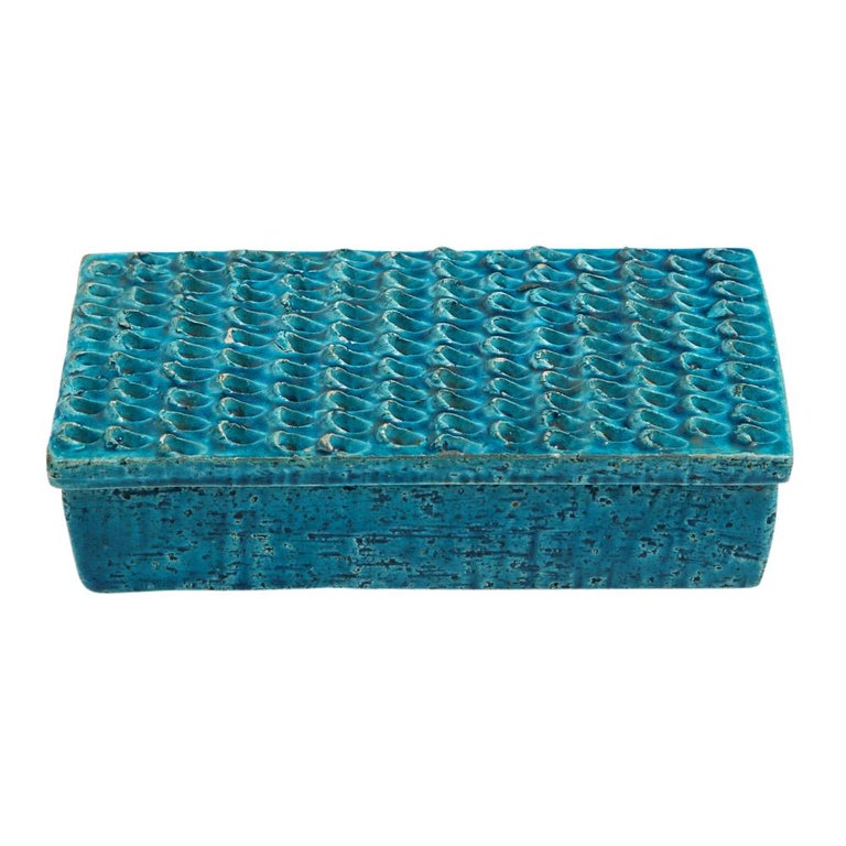 Bitossi Box Ceramic Blue Signed at 1stDibs