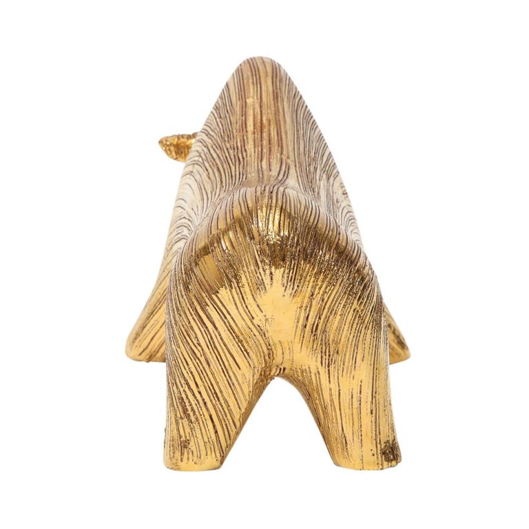 Bitossi Bull, Ceramic, Brushed Gold For Sale at 1stDibs