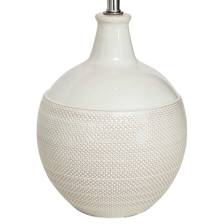 Bitossi Lamp, White Textured Honeycombed Ceramic, Signed at 1stDibs
