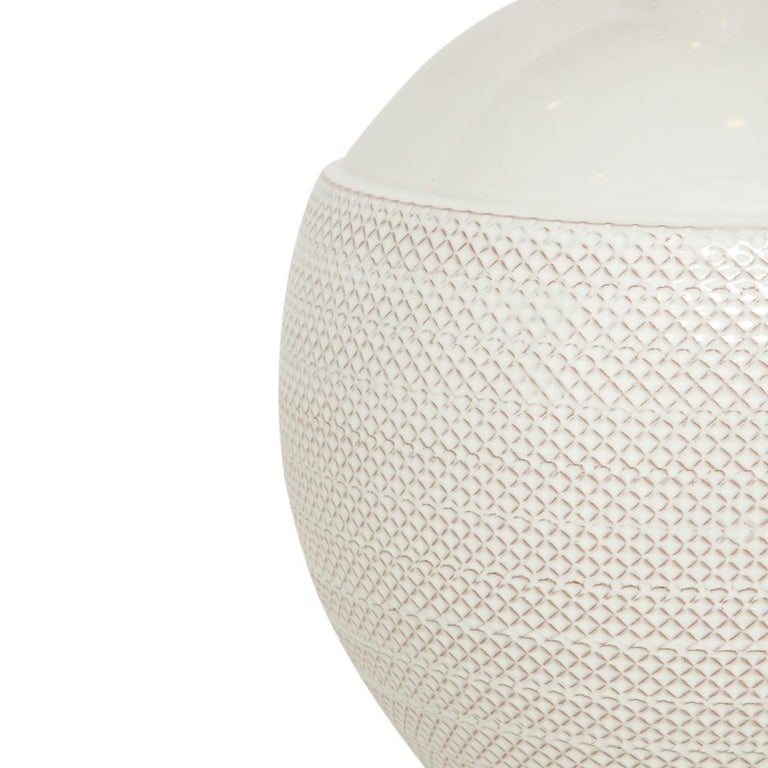 Bitossi Lamp, White Textured Honeycombed Ceramic, Signed at 1stDibs
