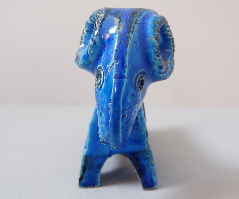 Bitossi Ceramic Rimini Blu Ram Figurine by Aldo Londi For Sale at 1stDibs