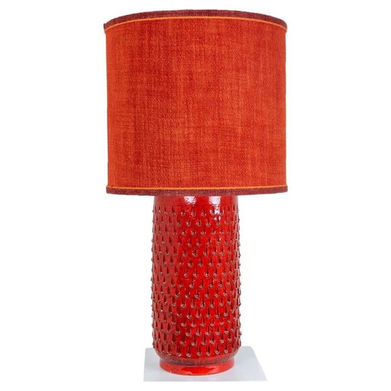 Bitossi Ceramic Table Lamp with New Custom Made Lampshade For Sale at ...
