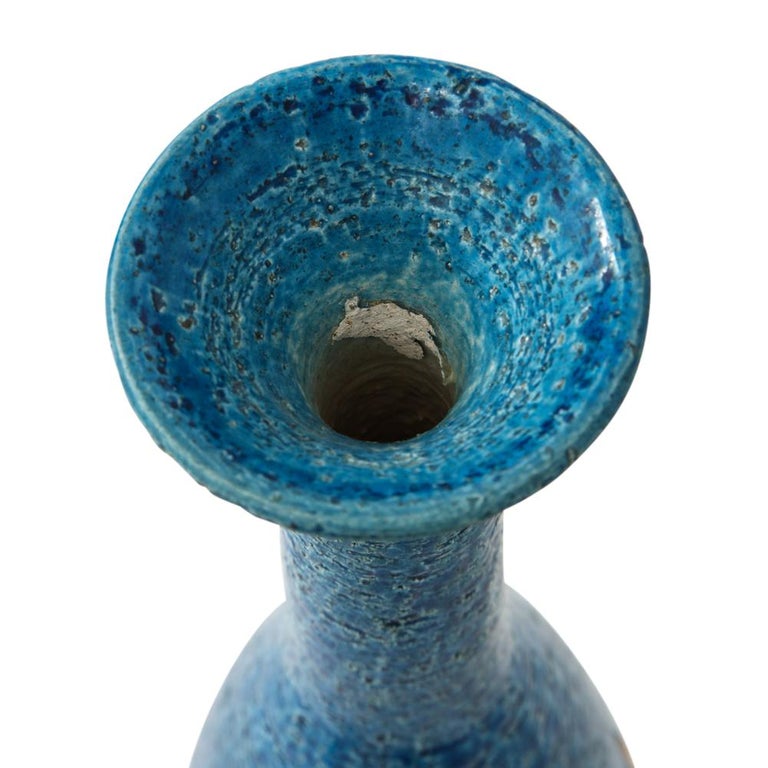 Bitossi Vase, Ceramic, Blue, Gold, Geometric, Signed For Sale at ...