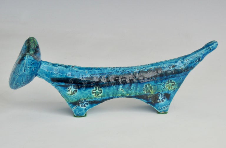 Bitossi Ceramiche Rimini Blu Cat Sculpture by Aldo Londi For Sale at ...