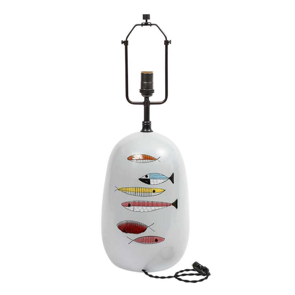 Bitossi Fish Table Lamp, Ceramic, Red, Yellow, Blue Signed For Sale at ...