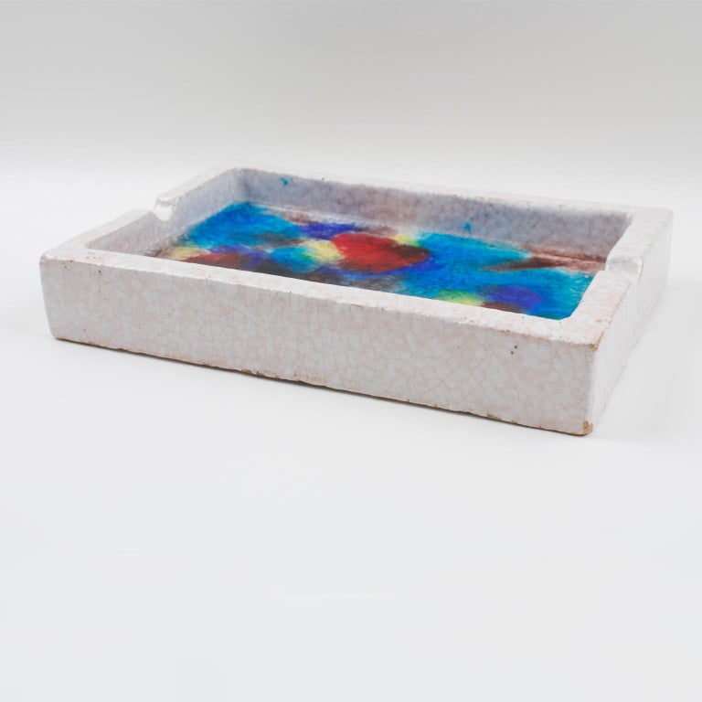 Bitossi for Raymor Ceramic Ashtray Bowl Glass Mosaic at 1stDibs