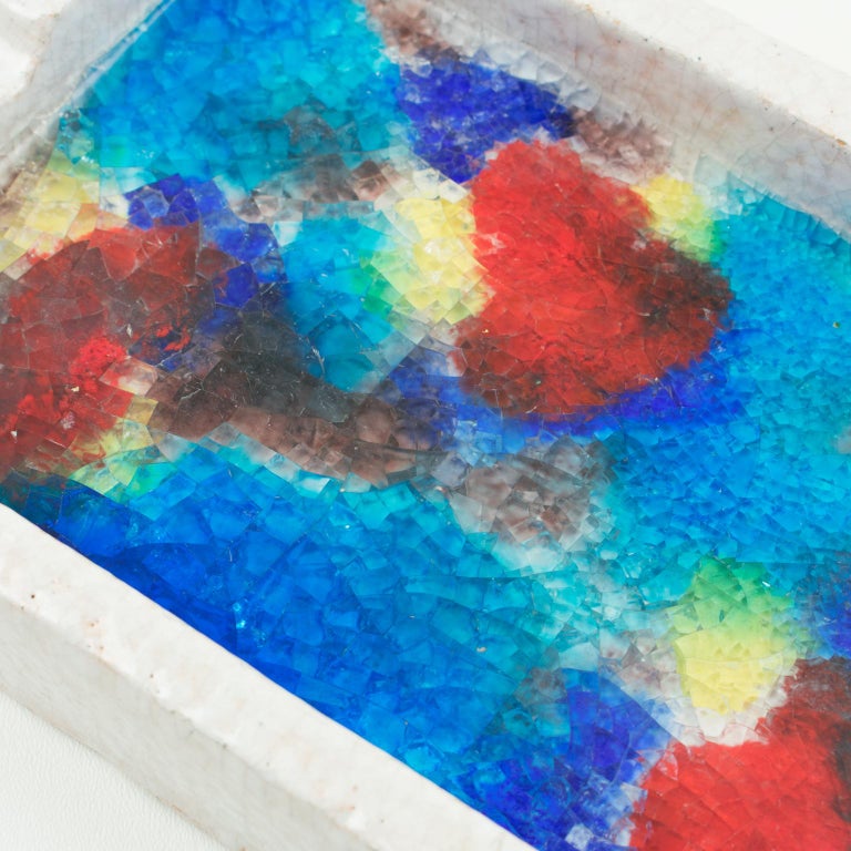 Bitossi for Raymor Ceramic Ashtray Bowl Glass Mosaic at 1stDibs