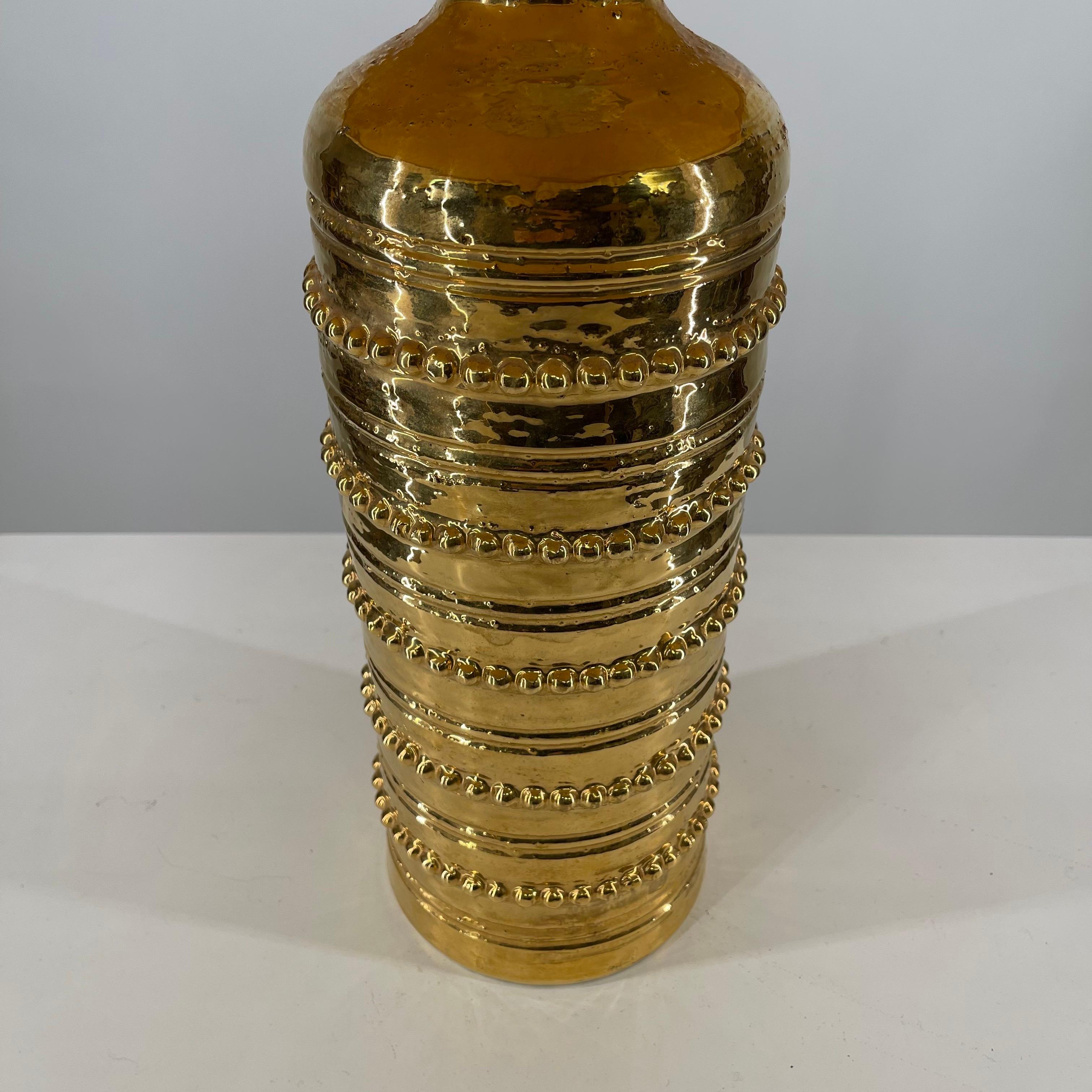 1 of 3 Bitossi Gold Glazed Ceramic Table Lamp by Miranda of Sweden ...