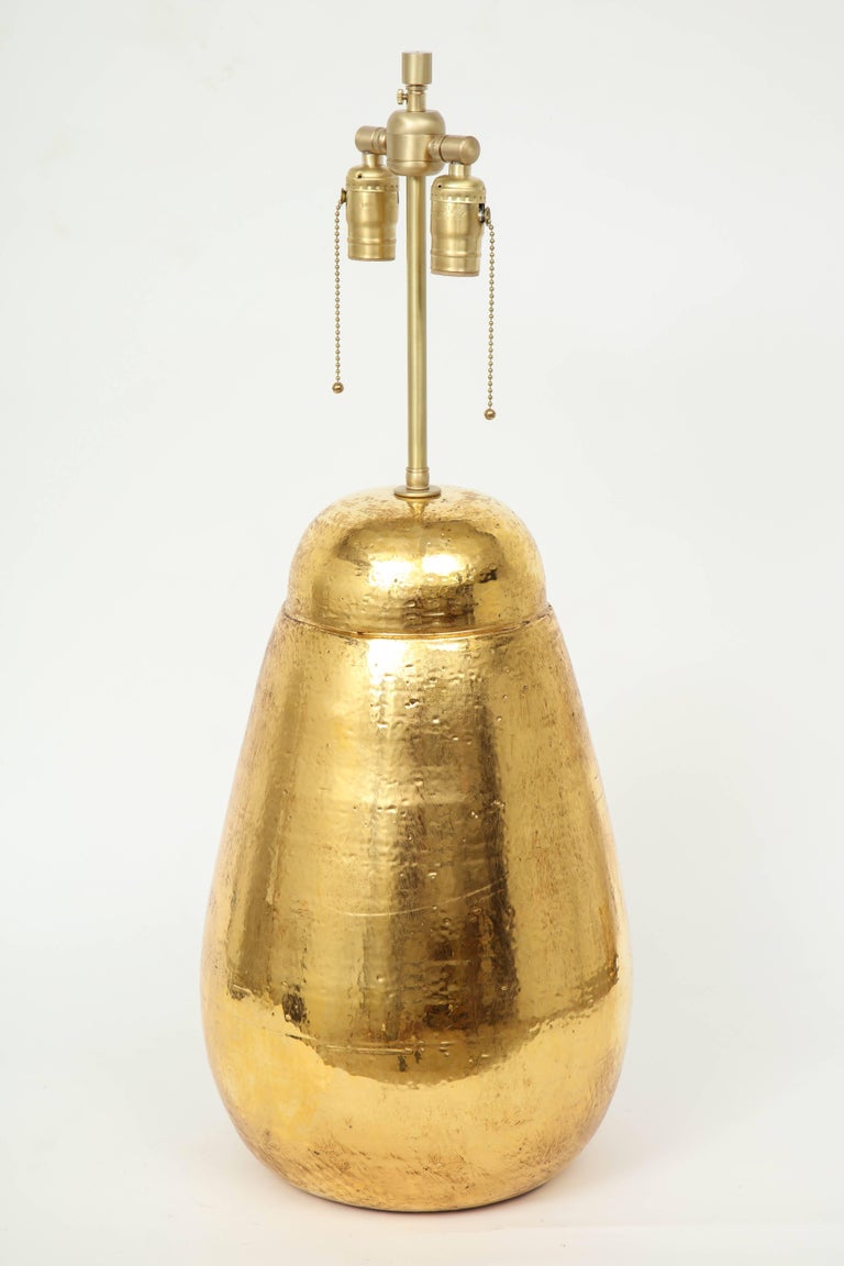 Large Scale, Bitossi Gold Glazed Terracotta Lamps For Sale at 1stDibs