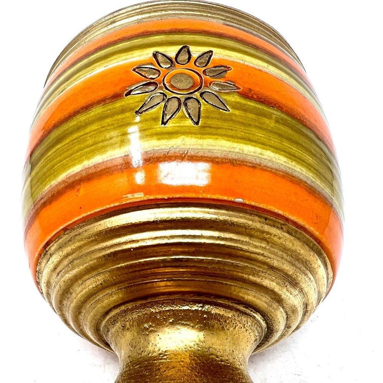 Bitossi Italian Pottery Goblet by Aldo Londi For Sale at 1stDibs