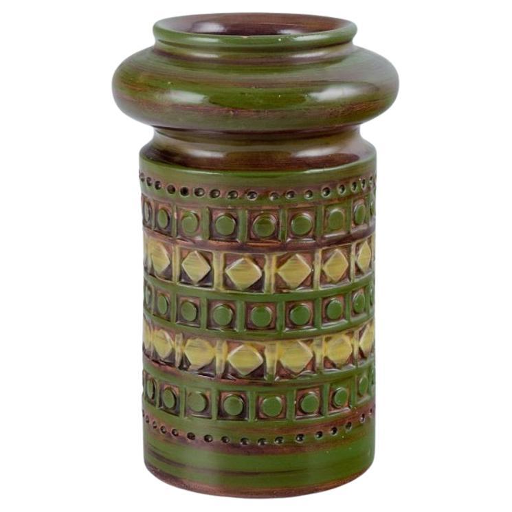 Bitossi, Italy, ceramic vase with geometric pattern, 1960/70s For Sale ...