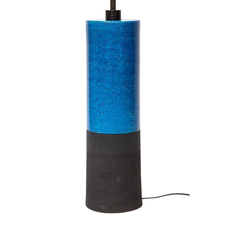Bitossi Lamp, Ceramic, Blue and Matte Black at 1stDibs