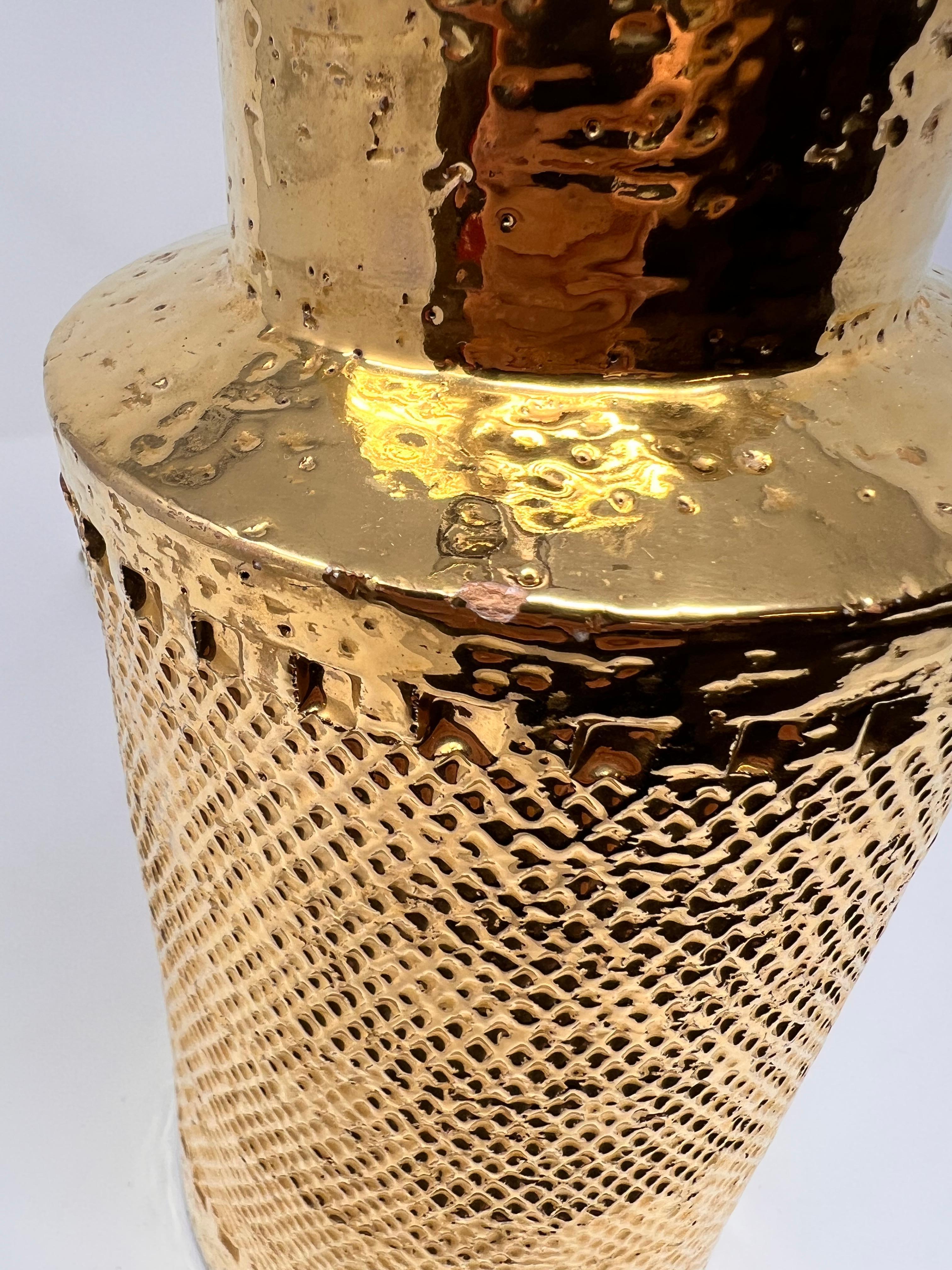 Bitossi Lamps, Ceramic, 24K Metallic Gold, Textured, Signed For Sale at ...
